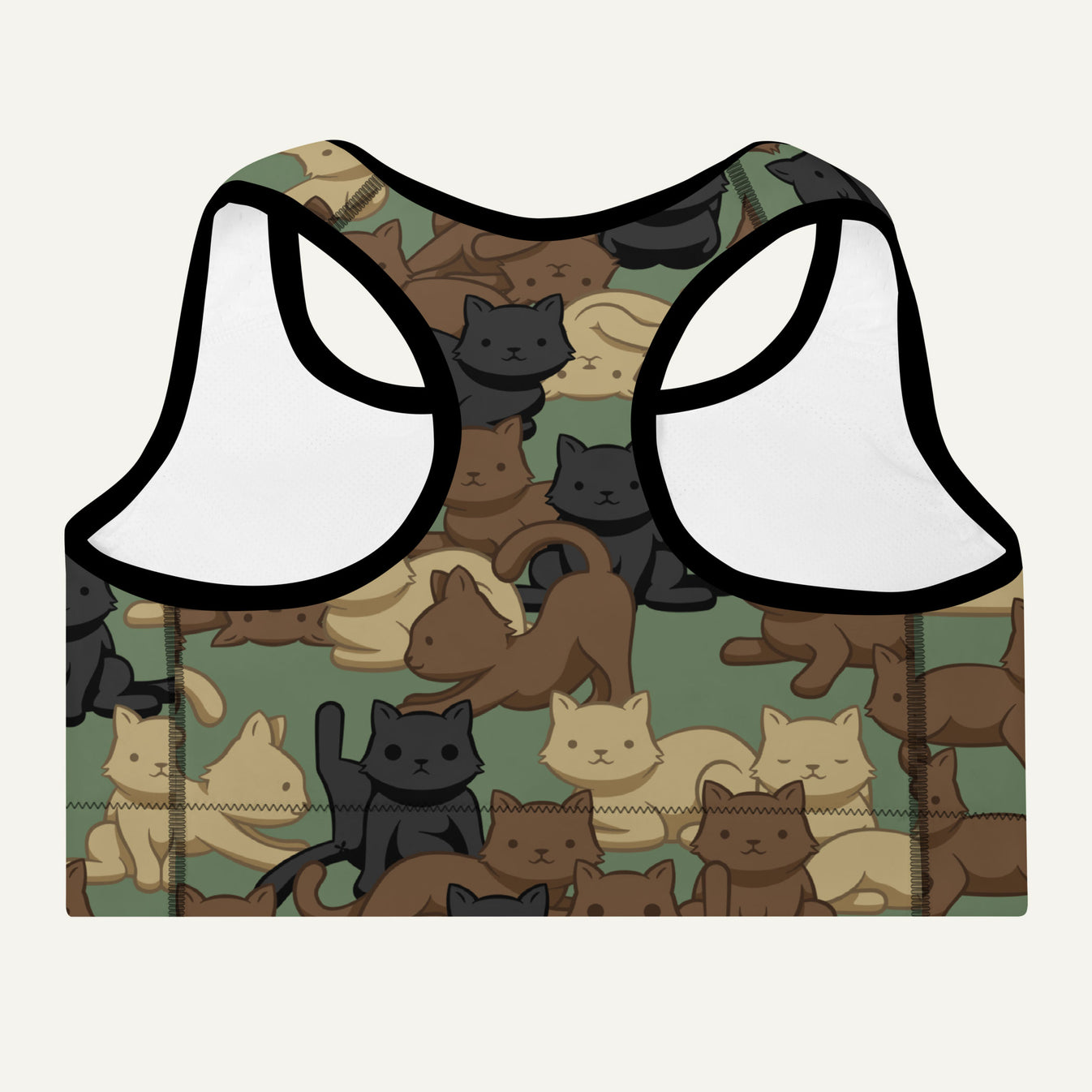 Women’s Woodland Camo Cat Padded Sports Bra | Workout Activewear ...